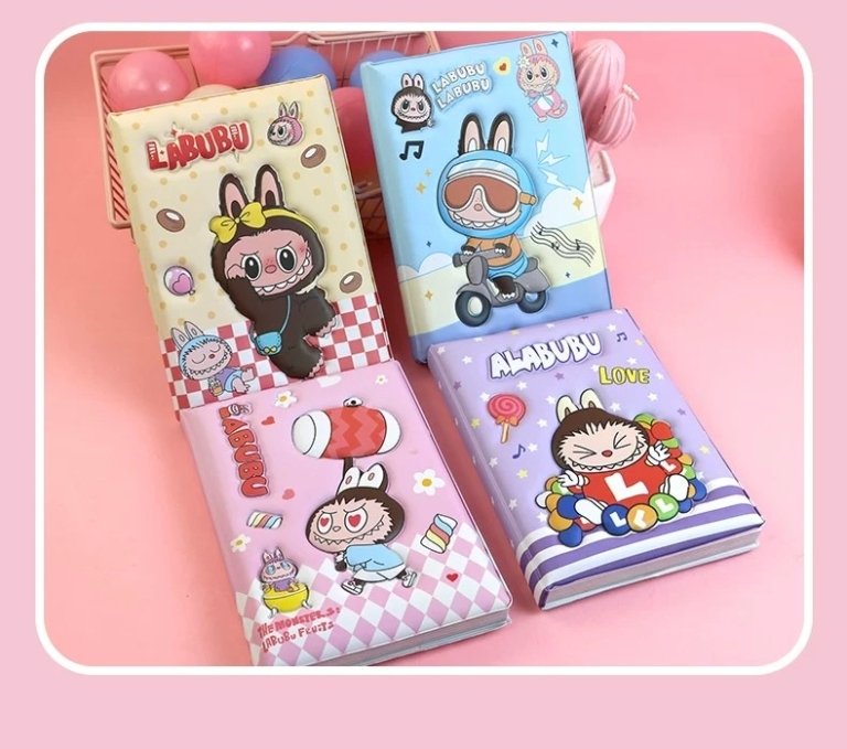 Labubu Puffy Cover Notebook – Brown Bow Edition - Leenababies